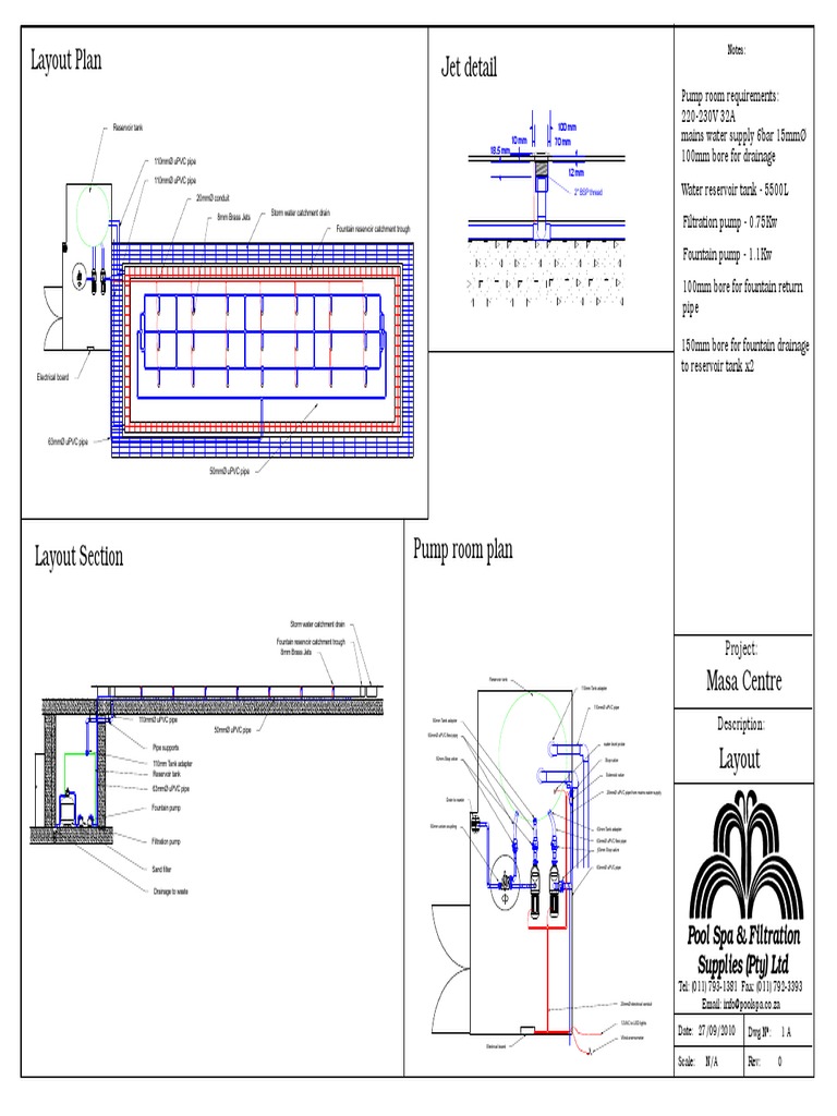 Layout Plan Jet Detail: Pool Spa & Filtration Supplies (Pty) LTD | PDF ...