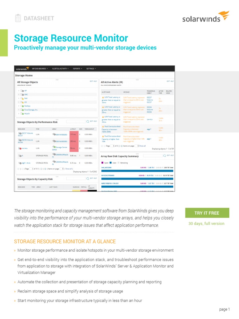 Storage Resource Monitor en | PDF | Computer Data Storage | Virtualization
