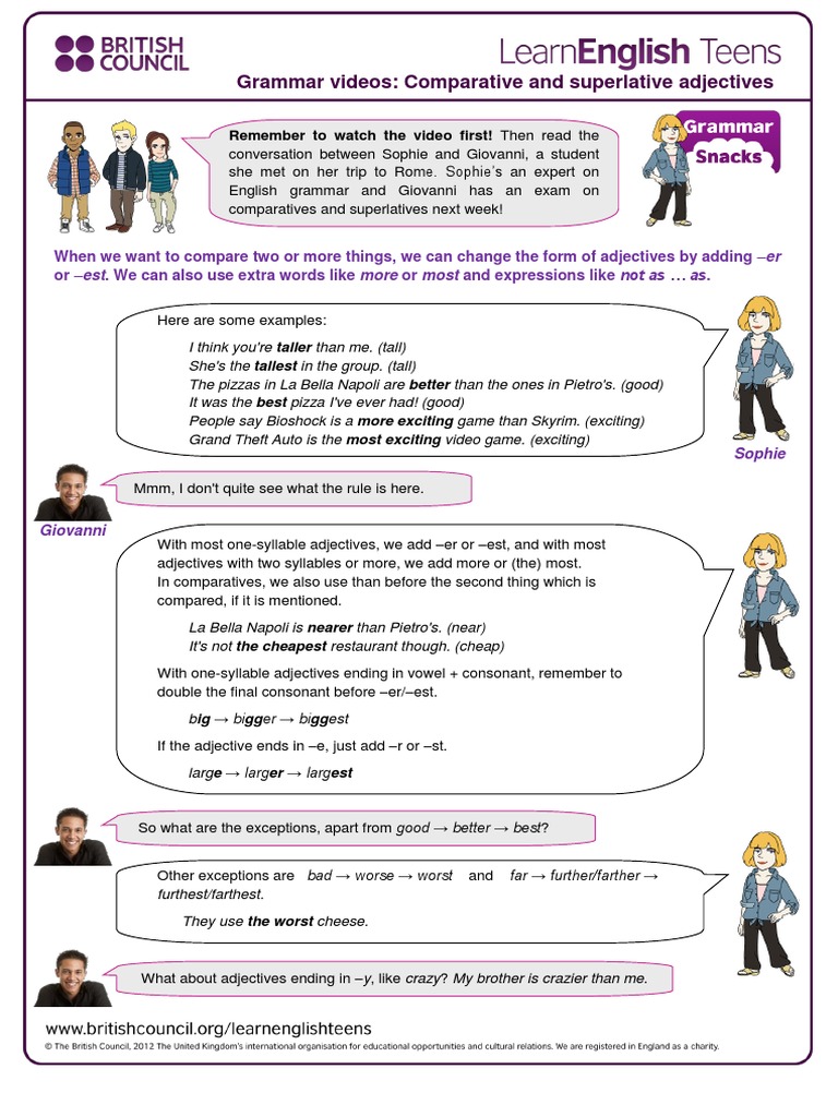 Grammar Snack Comparative - and - Superlative - 1 PDF | PDF | Phonology ...
