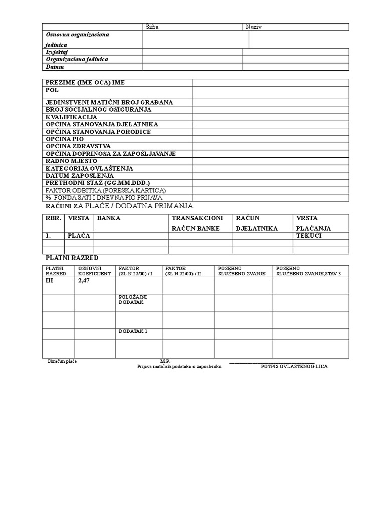 KDPL Obrazac | PDF