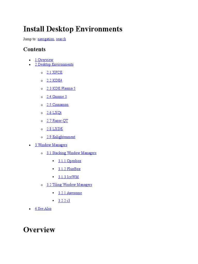 Install Desktop Environments | PDF | Desktop Environment | Window Manager