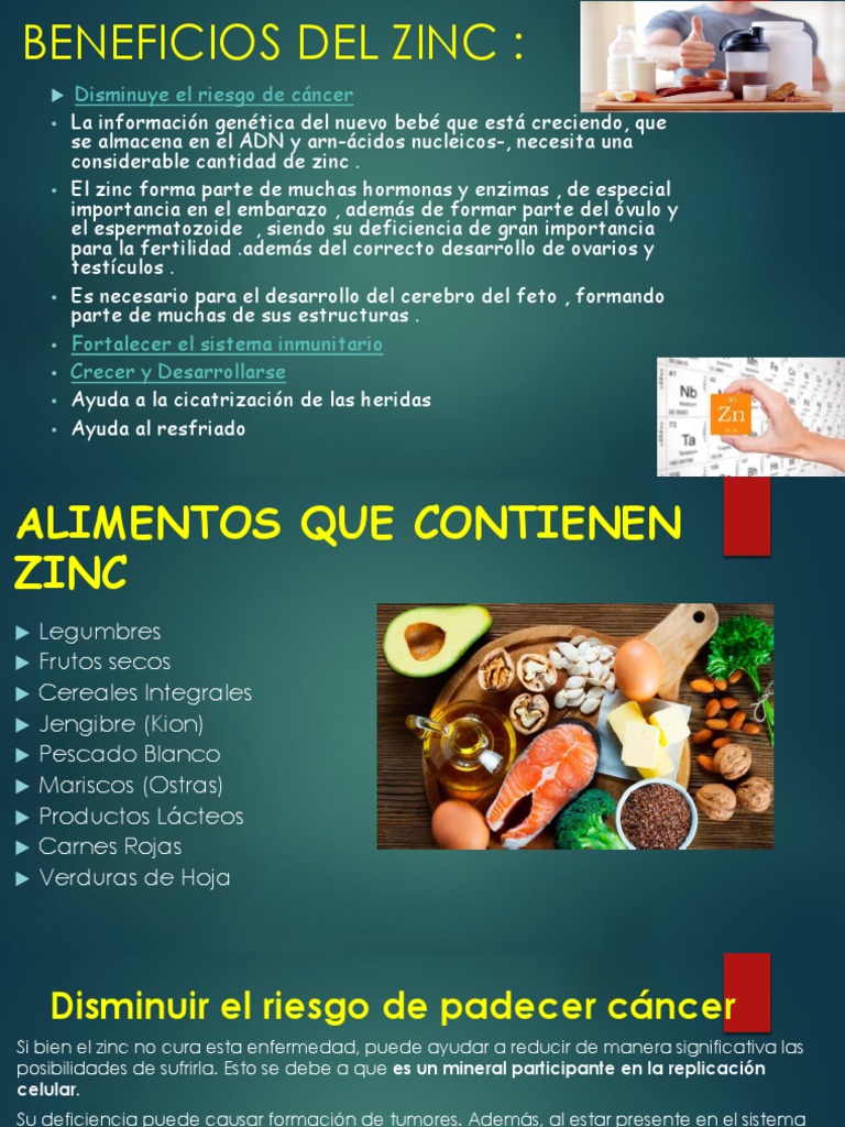 Beneficios Del Zinc | PDF | Zinc | Cáncer