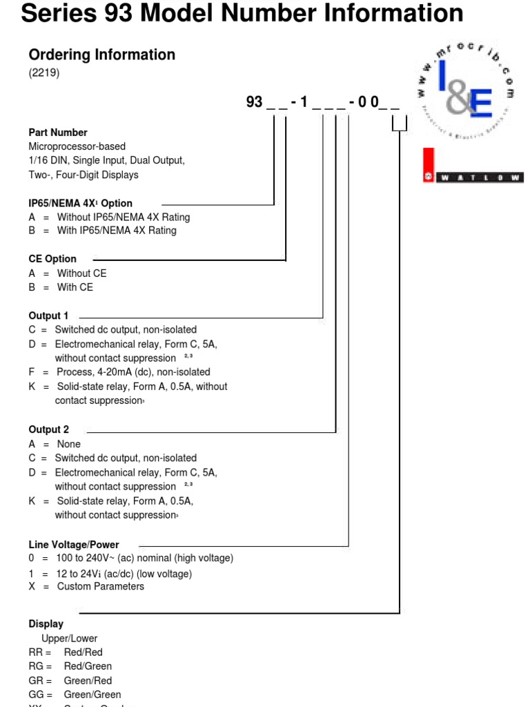 Series 93 Model Information | PDF | Relay | Power (Physics)