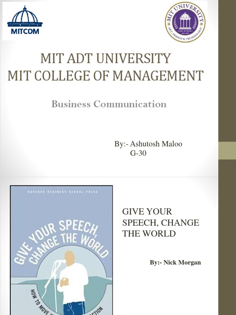 Mit Adt University Mit College of Management: Business Communication | PDF