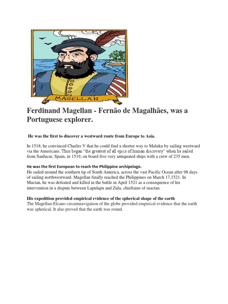 Ferdinand Magellan - Fernão de Magalhães, Was A Portuguese Explorer ...