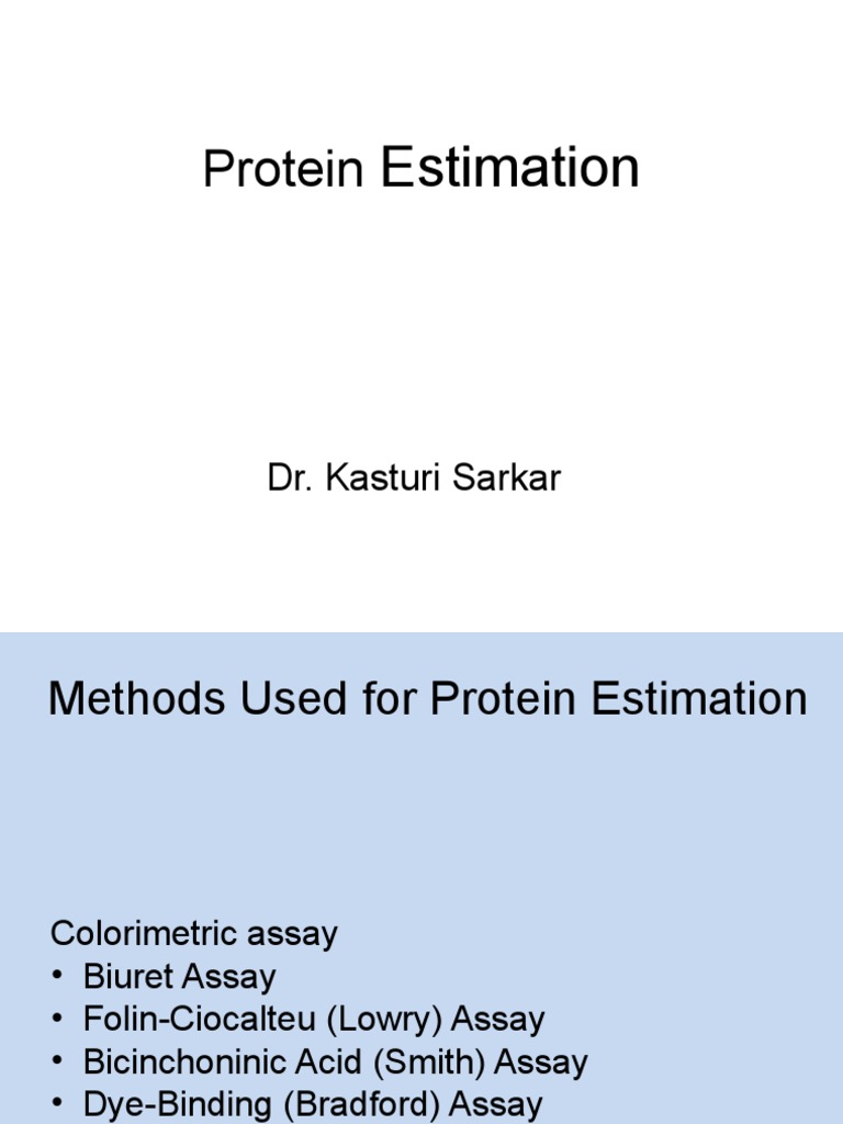 Protein Estimation | PDF | Spectrophotometry | Laboratories
