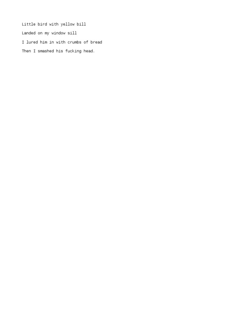 Little Bird With Yellow Bill | PDF