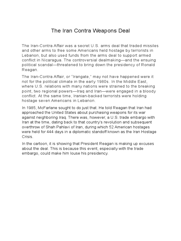 The Iran Contra Weapons Deal | PDF