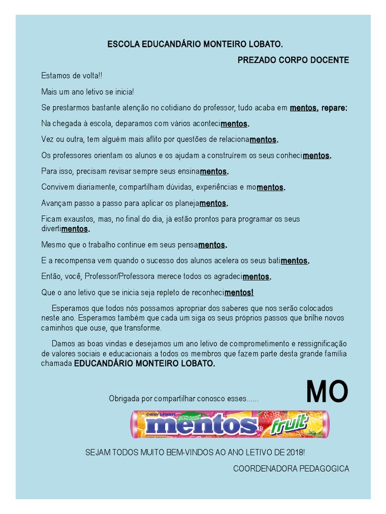Texto Mentos | PDF