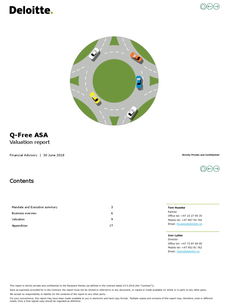 Valuation Report Q Free ASA Deloitte 30.06.2018 PDF | PDF | Balance ...