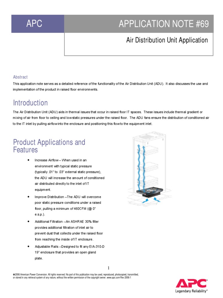 APC Application Note #69: Air Distribution Unit Application | PDF ...