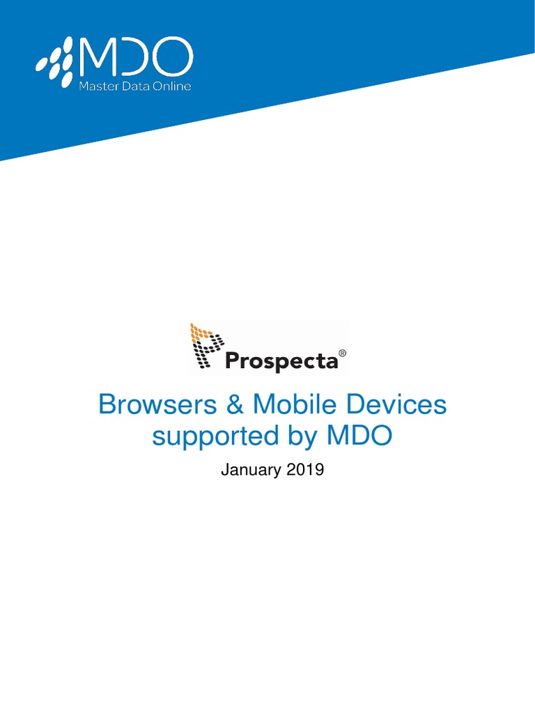 Browsers & Mobile Devices Supported by MDO: January 2019 | PDF