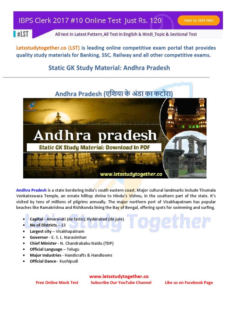 Static GK Study Material Andhra Pradesh | PDF | Nature