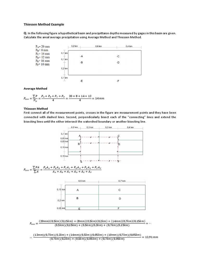 Thiessen Method Precipitation Calculation | PDF