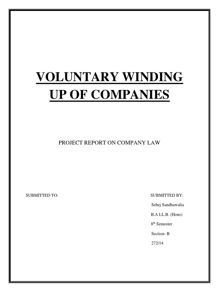 Voluntary Winding Up of Companies | PDF | Liquidation | United Kingdom ...