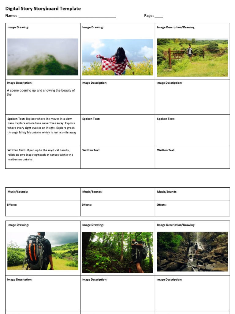 Commercial Digital Story Storyboard Template Free MS Word | PDF