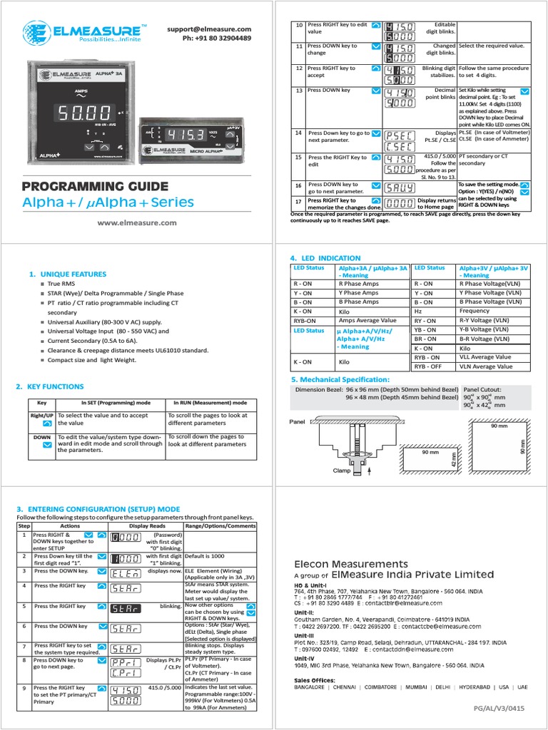 Elmeasure Basic Meter Alphanor Programming Guide | PDF | Amplifier ...