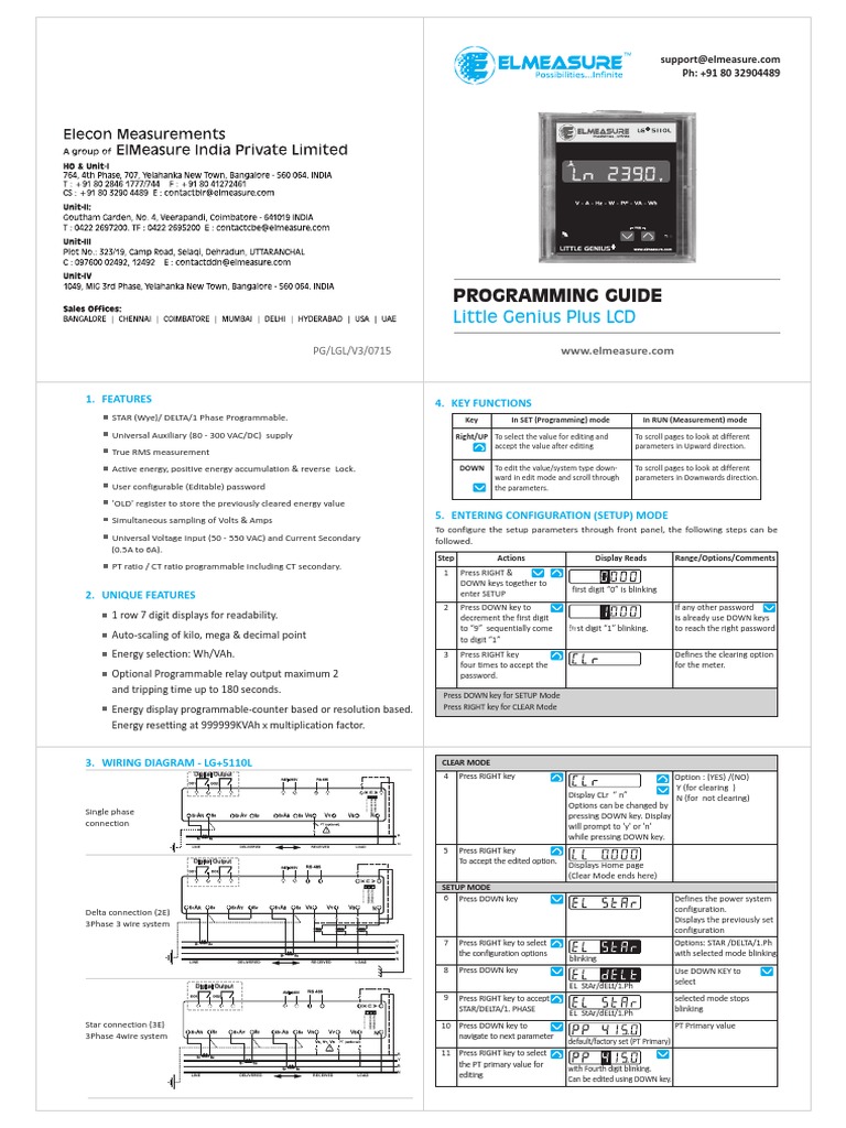 Elmeasure Multifunction Meter Multifunctionlcd Programming Guide | Download Free PDF | Password ...