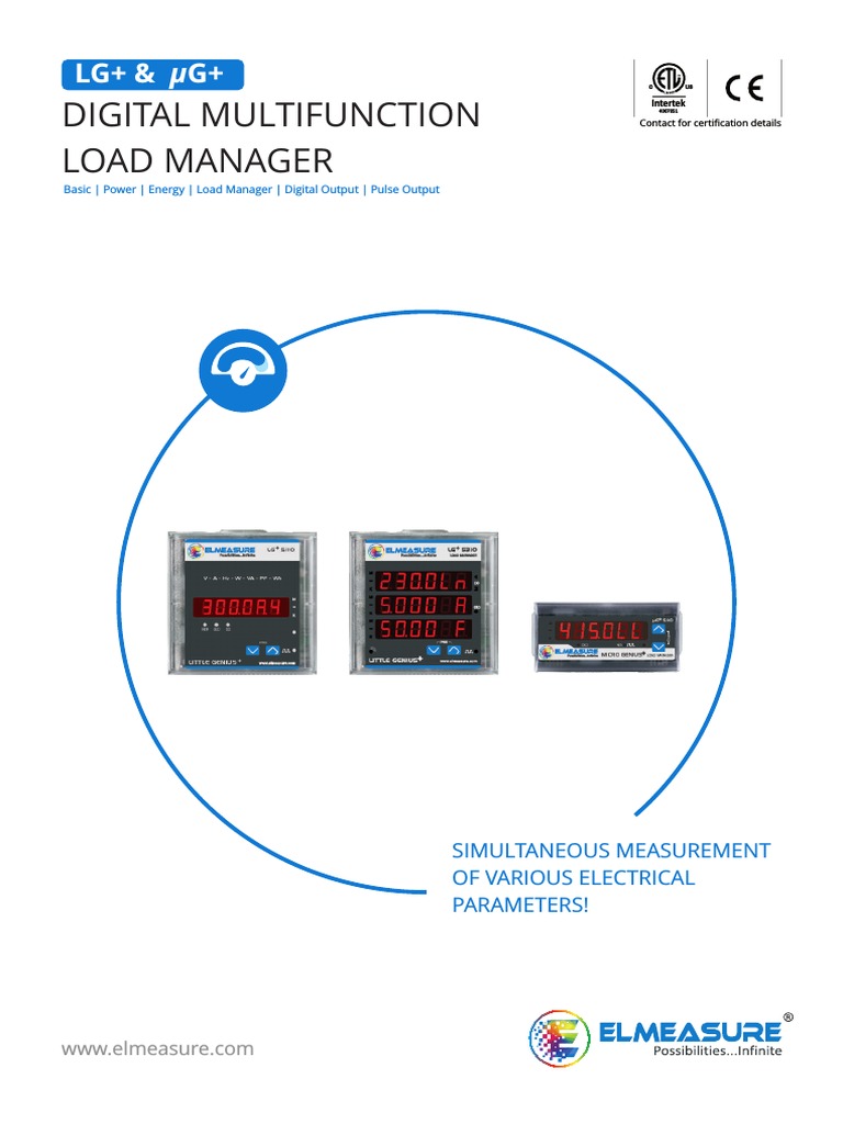 Elmeasure Multifunction Meter Catalog | PDF | Amplifier | Relay