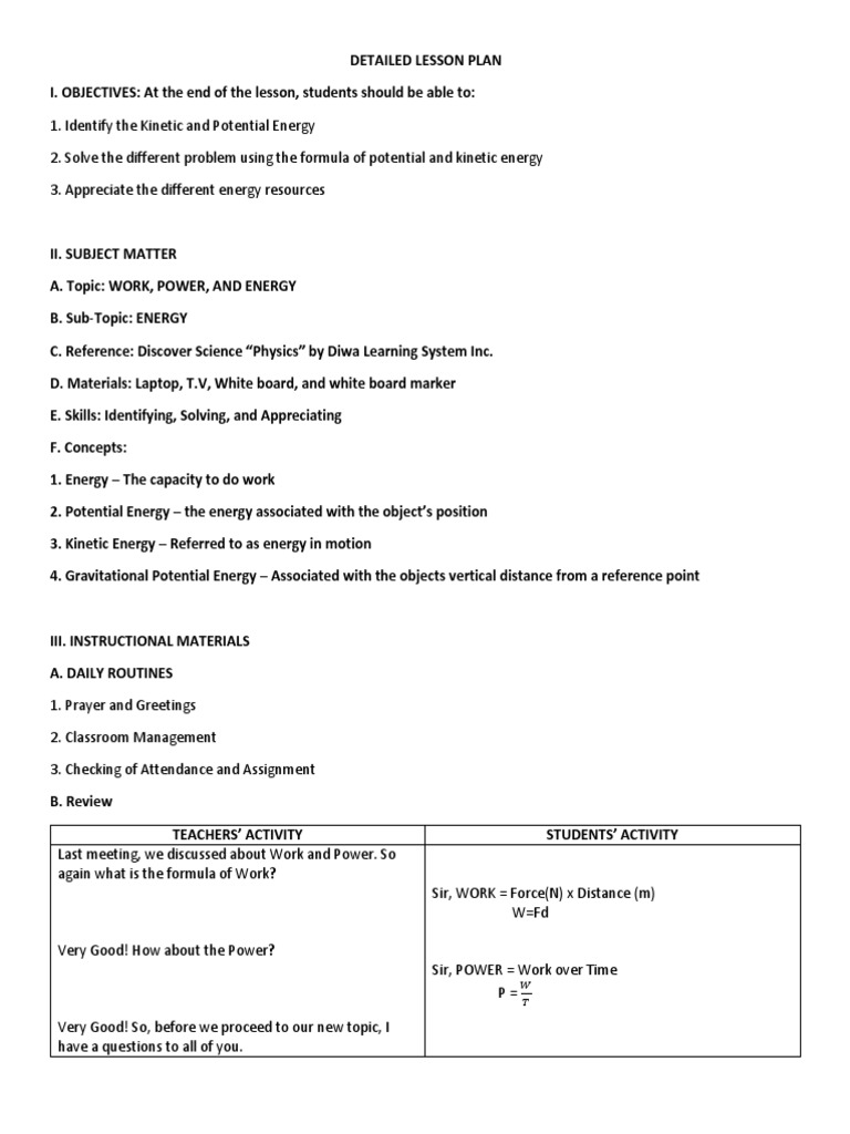 Energy Concepts for Students | PDF | Potential Energy | Kinetic Energy