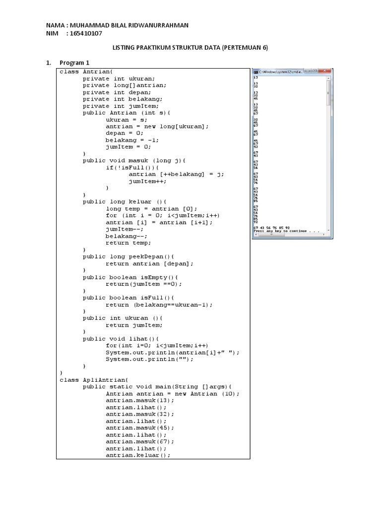 Listing Struktur Data 6 | PDF | Software Engineering | Computer Programming