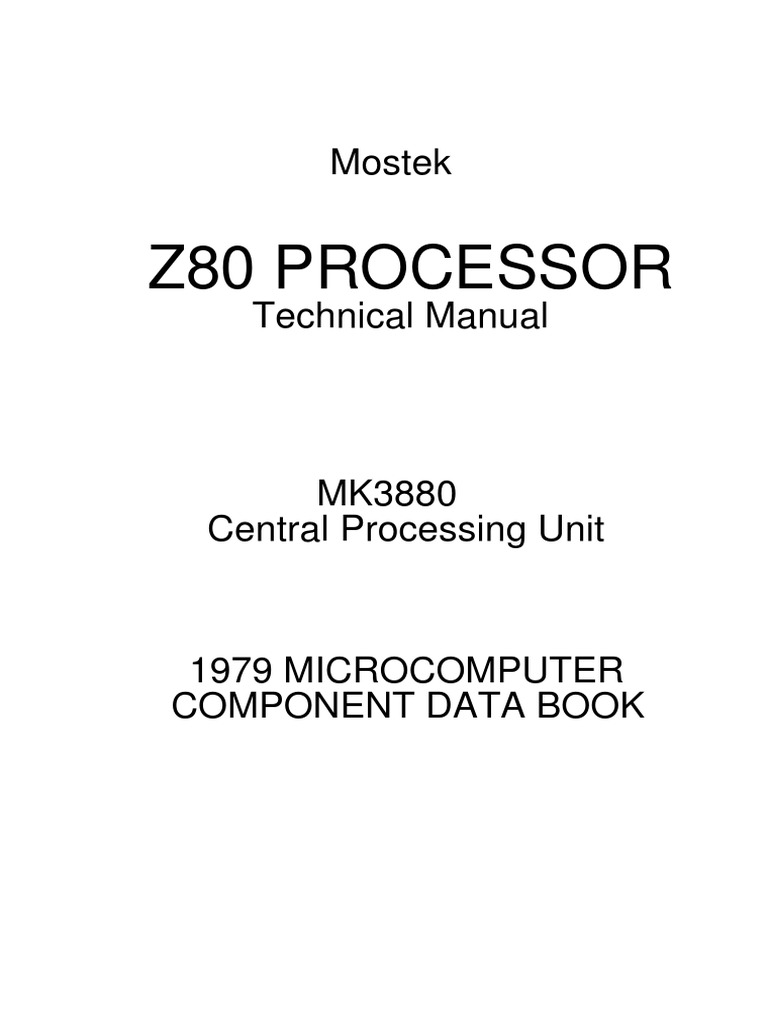 Z80 Processor: Mostek | PDF
