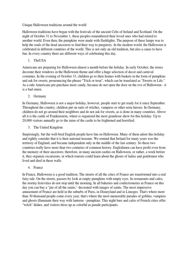 Global Halloween Traditions | PDF | Halloween | Traditions