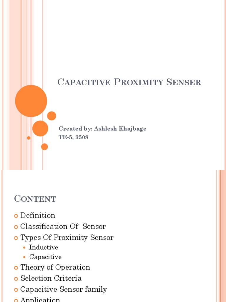 Capacitive Proximity Sensors Guide | PDF | Capacitor | Electromagnetism