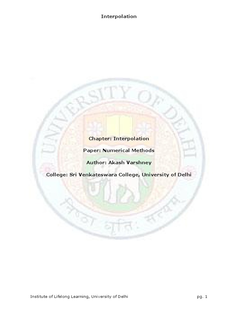 Numerical Methods | PDF | Finite Difference | Interpolation