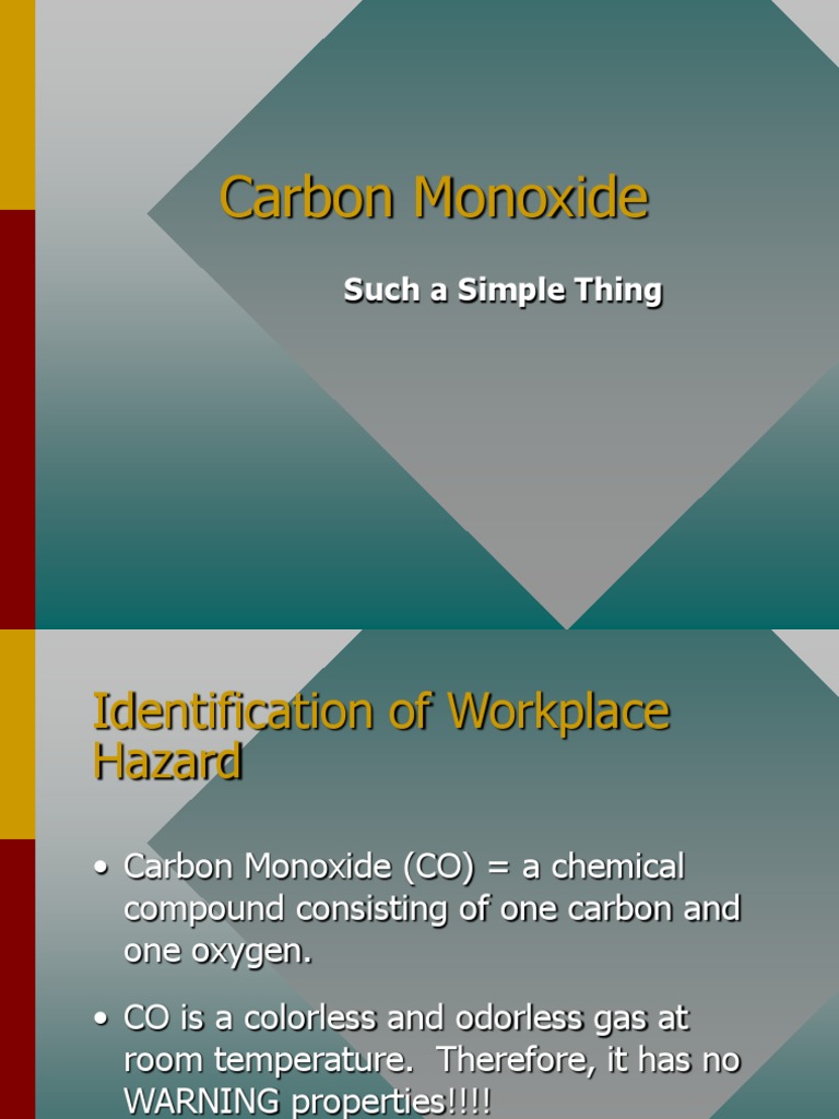 Carbon Monoxide: Such A Simple Thing | PDF | Carbon Monoxide | Oxygen