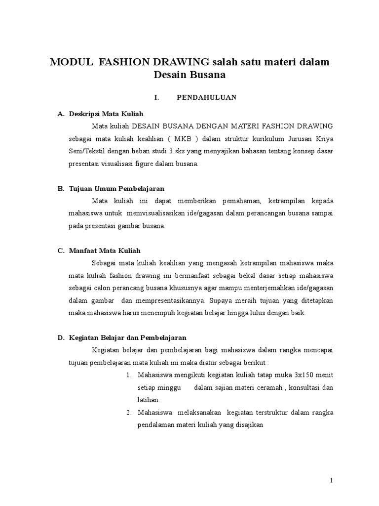 Modul Fashion Drawing | PDF