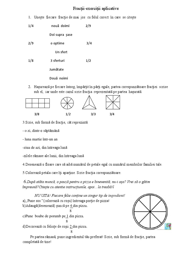 Fractii Exercitii Aplicative | PDF