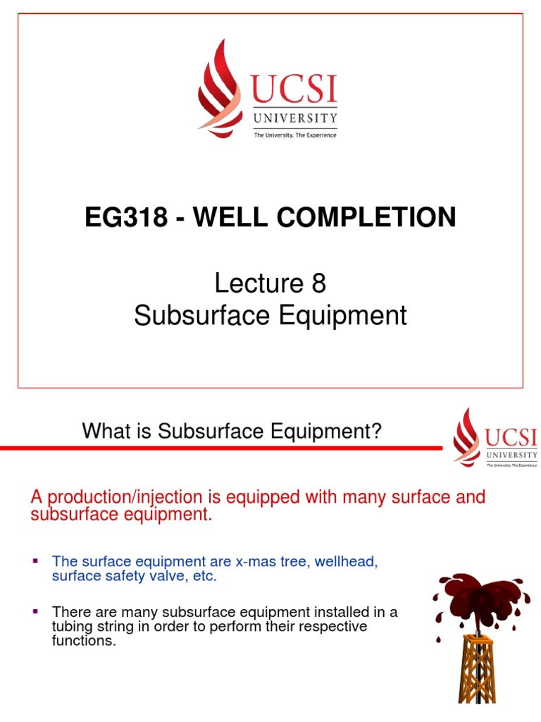 Lecture 8 Subsurface Equipment PDF | PDF | Casing (Borehole) | Civil ...