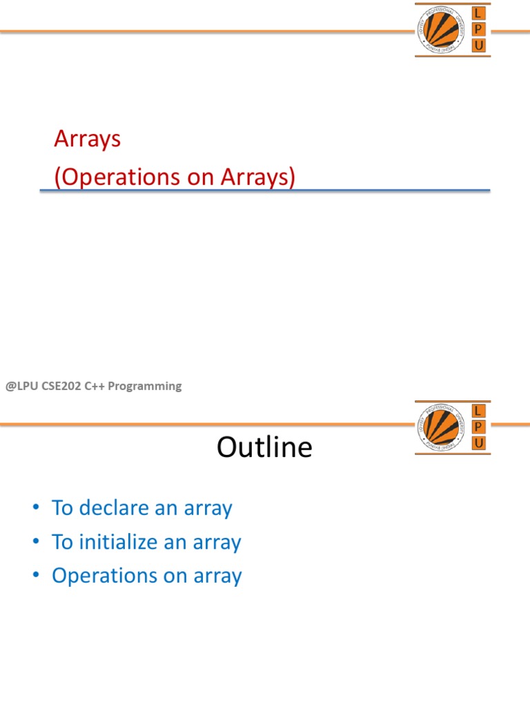 6.lecture 6-Arrays | PDF | C (Programming Language) | Array Data Structure