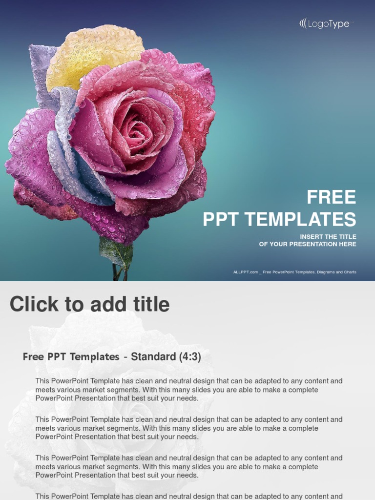Multi Colors Rose PowerPoint Templates Standard | PDF | Career & Growth ...