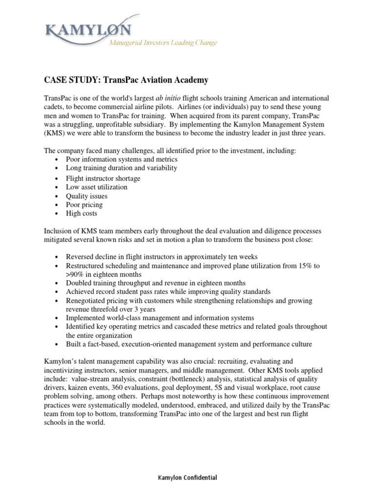 TransPac Aviation Academy Case | PDF