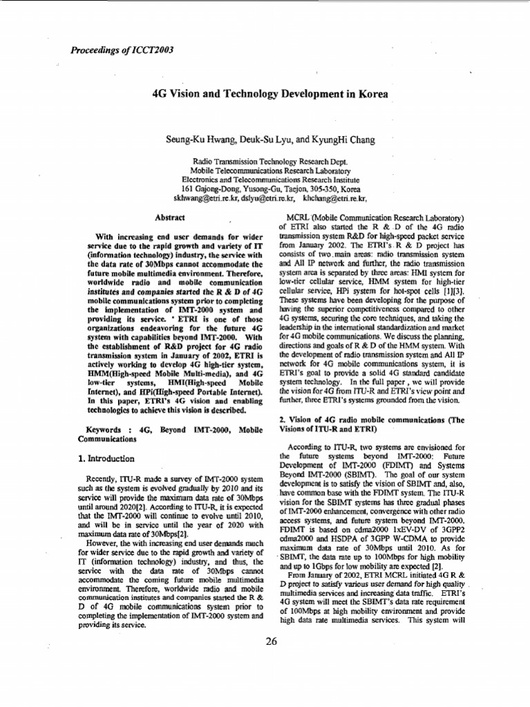 Vision and Technology Development in Korea: Seung-Ku Hwang, Deuk-Su Lyu ...