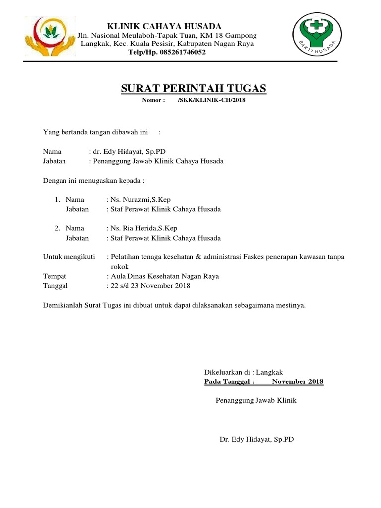 Surat Perintah Tugas | PDF