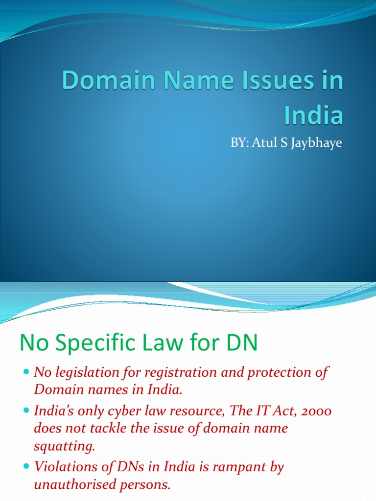 Domain Name Issues in India | Download Free PDF | Trademark | Domain Name