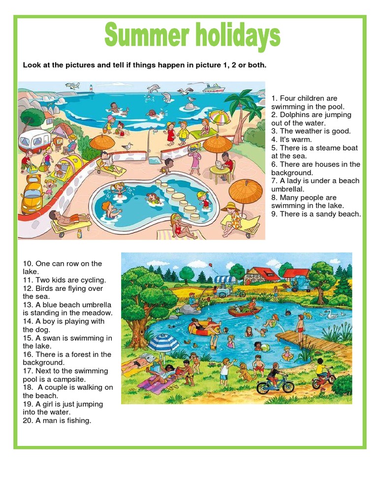 Summer Holiday Picture Descriptions | PDF | Nature