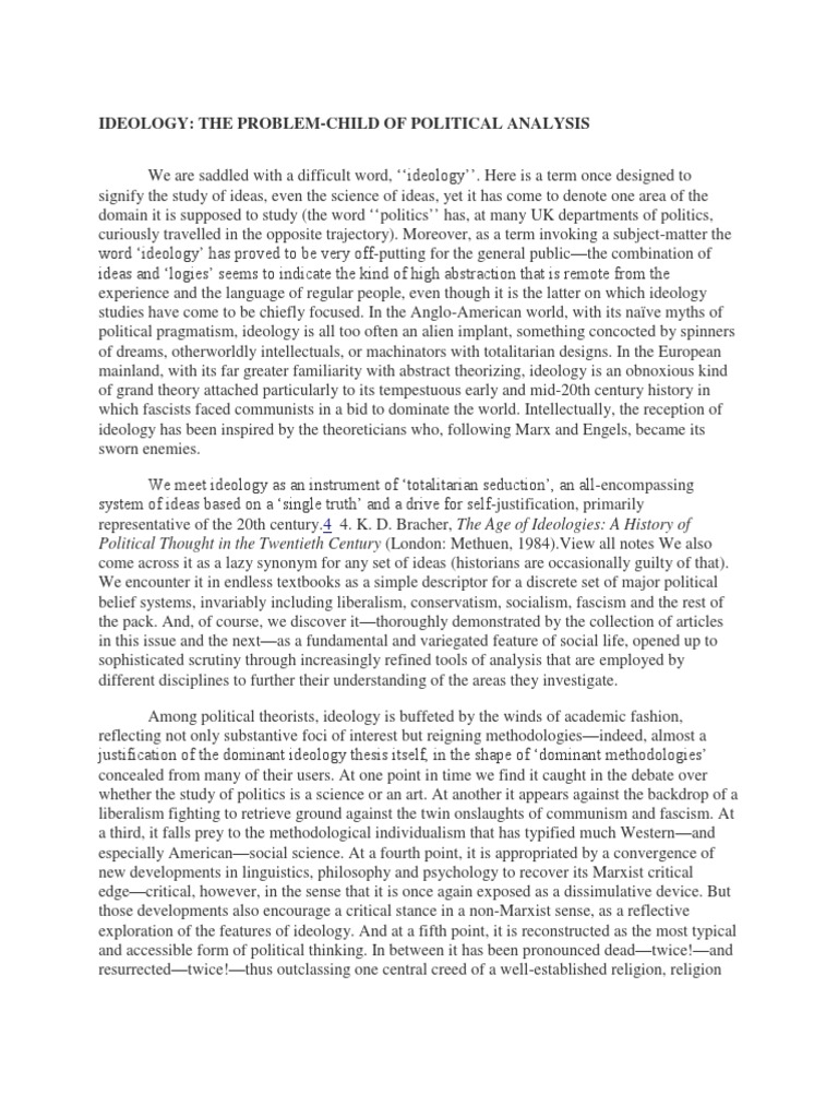 Ideology: The Problem-Child of Political Analysis | PDF | Ideologies ...