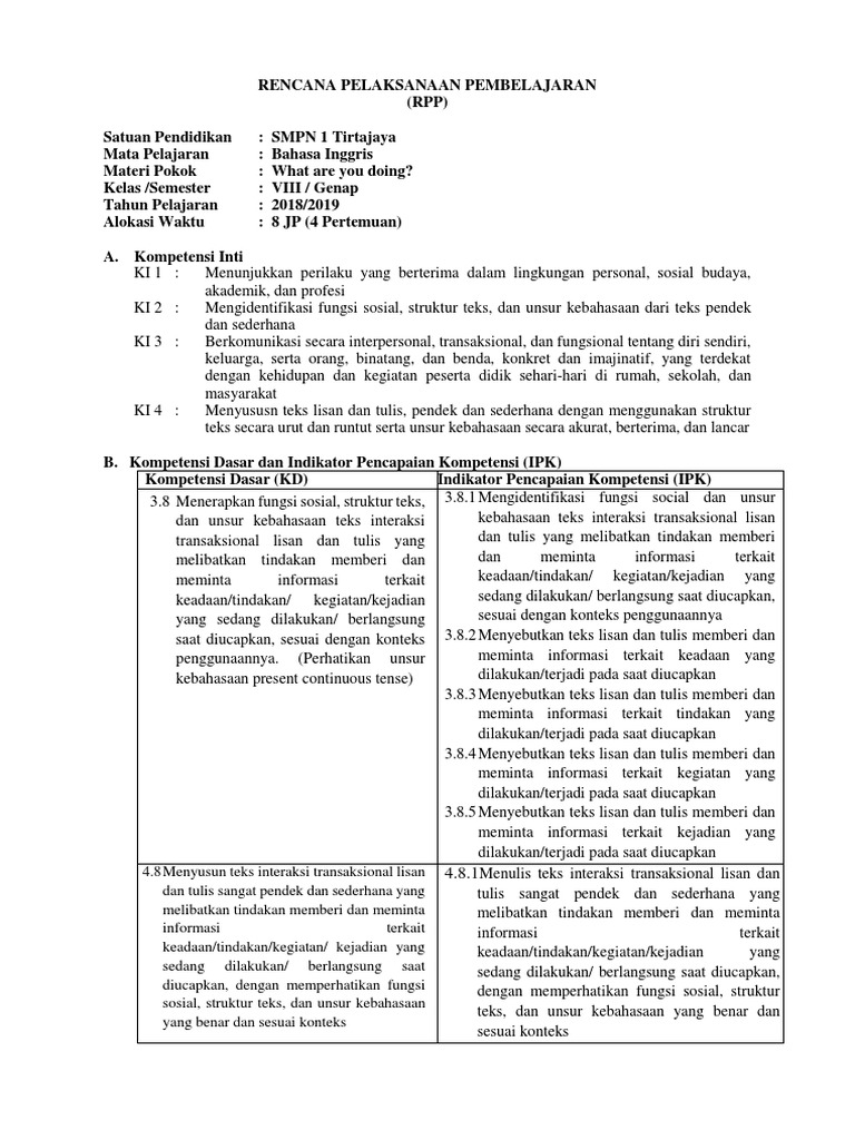 RPP.8 What Are You Doing | PDF