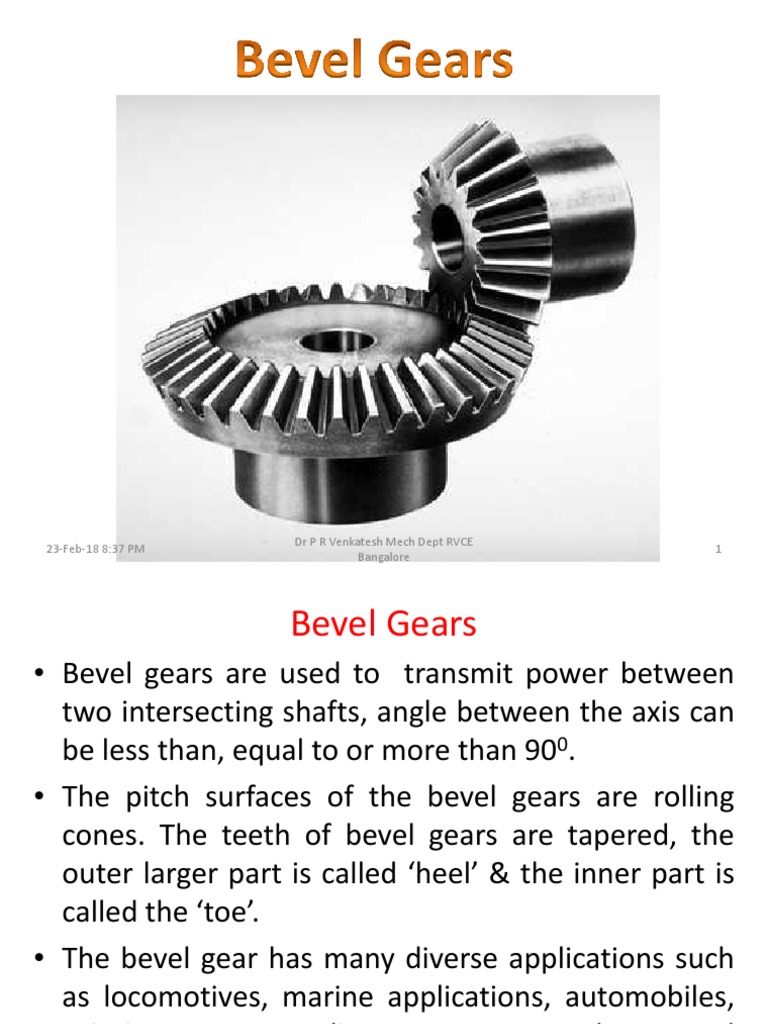 Bevel Gears - PPT (Revised) PDF | PDF | Gear | Kinematics