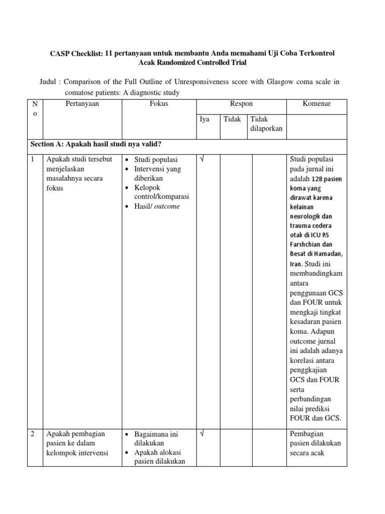 CASP Checklist: 11 Pertanyaan Untuk Membantu Anda Memahami Uji Coba ...