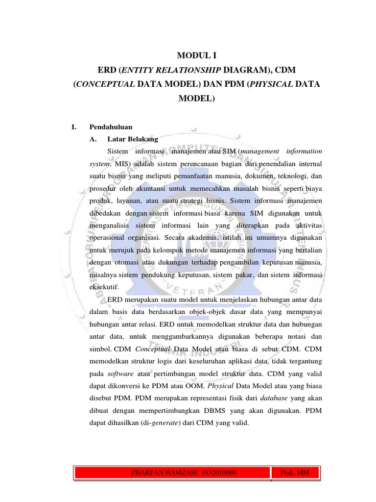 Panduan ERD, CDM, dan PDM untuk SIM | PDF | Komputer