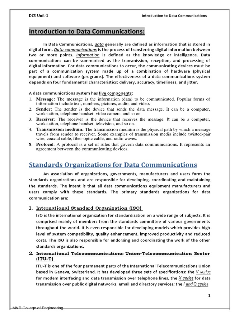 Unit1 PDF | PDF | Osi Model | Computer Network