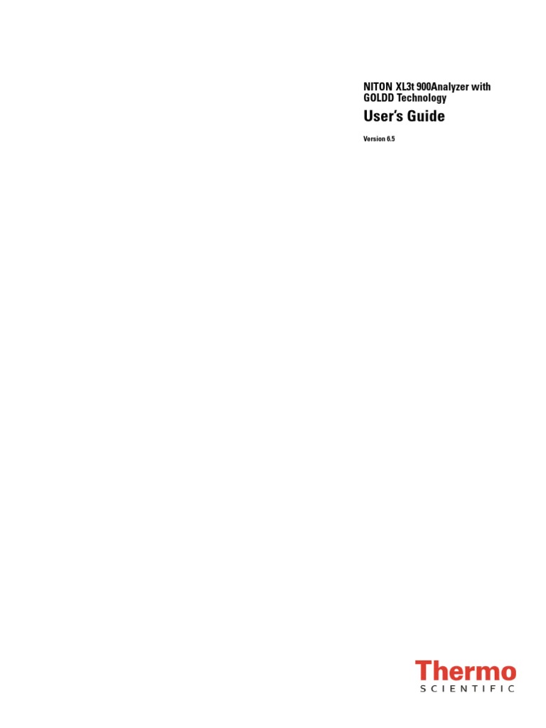 Niton Manual XL3t 900 v6.5 GOLDD PDF | PDF | Menu (Computing) | Paint