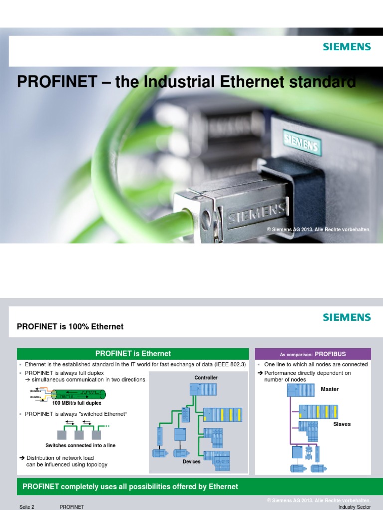 PROFINET – the Industrial Ethernet standard: © Siemens AG 2013. Alle ...