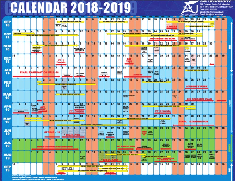 Air University Academic Calendar 2018-19 PDF | PDF | Schools ...