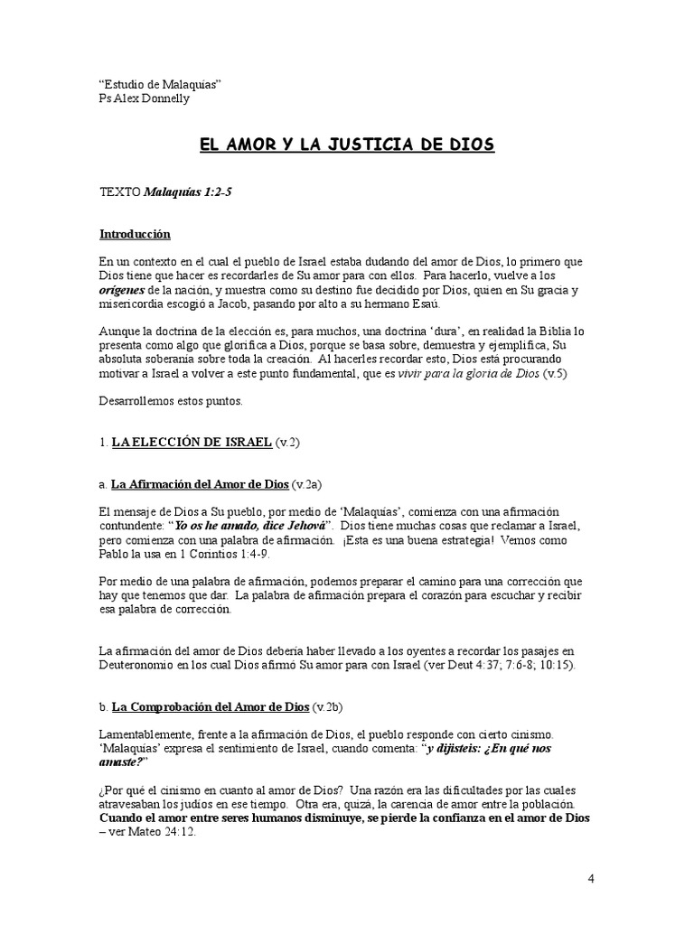 El Amor y La Justicia de Dios - Mal 1 (2-5) | PDF | Jacob | Amor